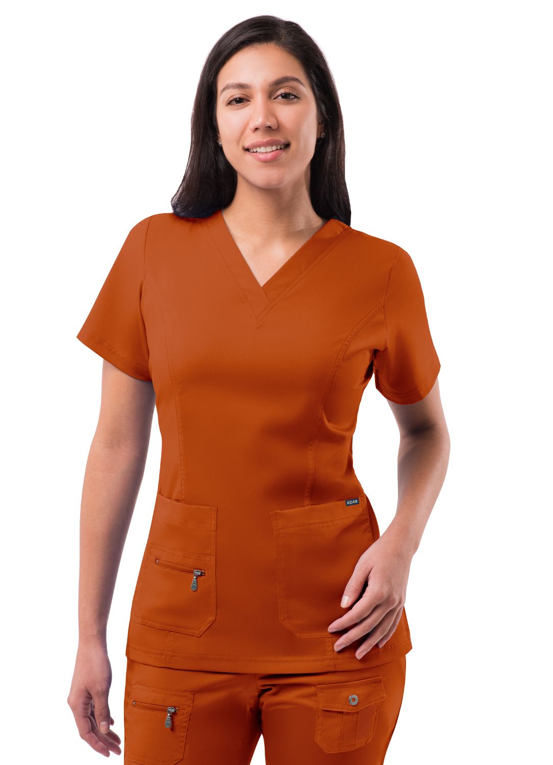 Elevated V-Neck Scrub Top by Adar XXS-3XL / Cinnamon